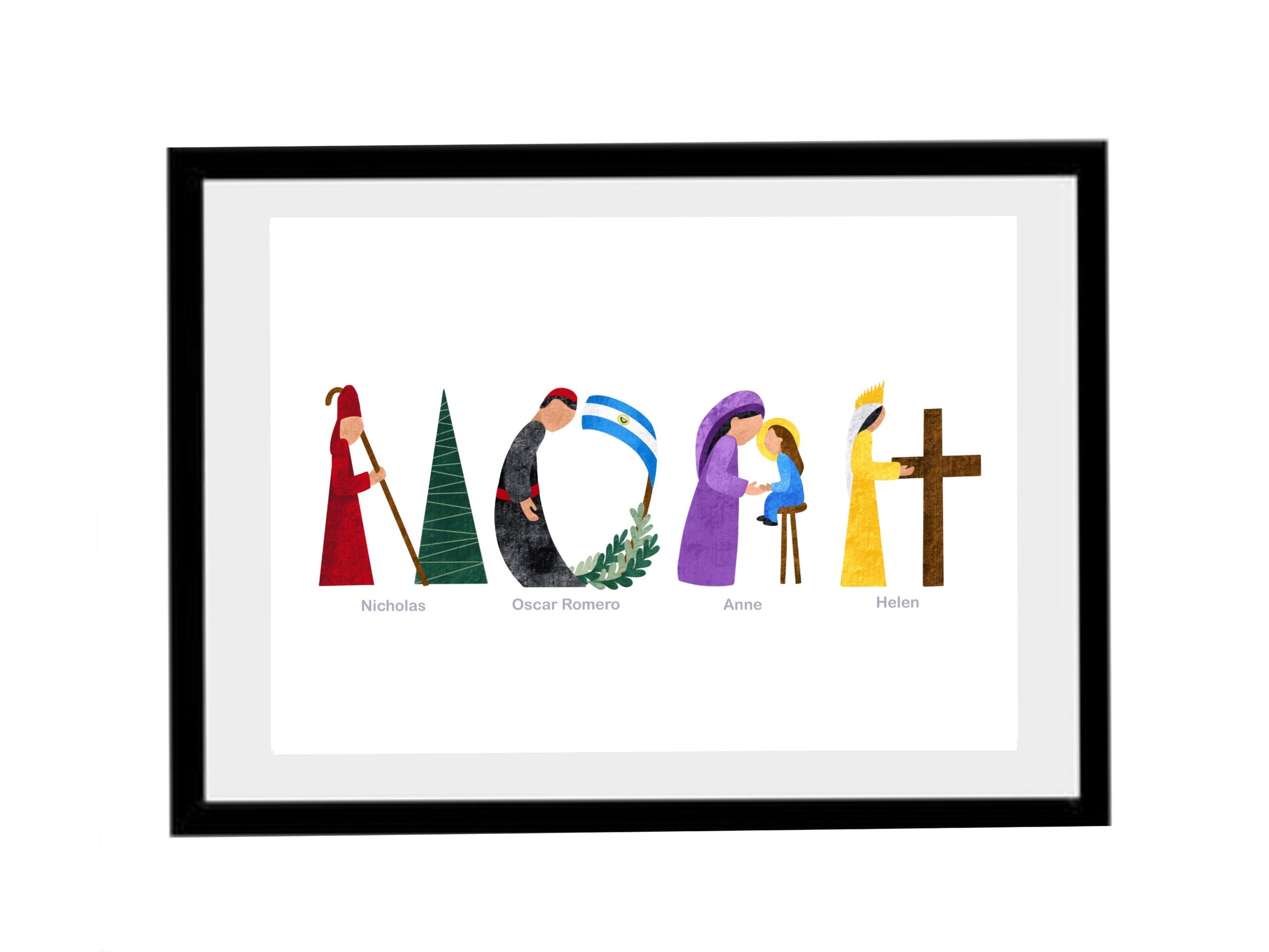 Custom Name Saint Alphabet physical or digital download print | Sacred ...